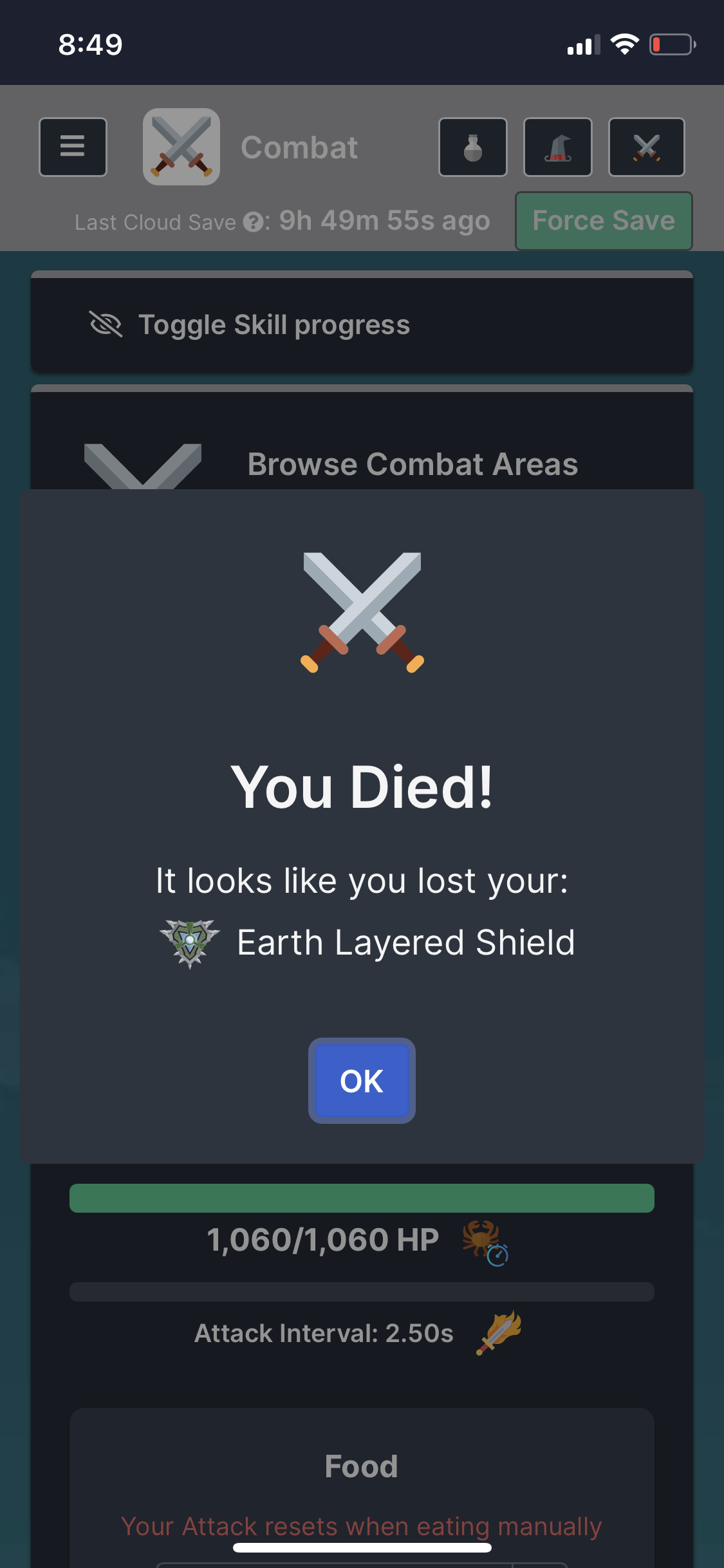 [Bug]: afk death during combat with food and DR · Issue #2201 · MelvorIdle/melvoridle.github.io ...