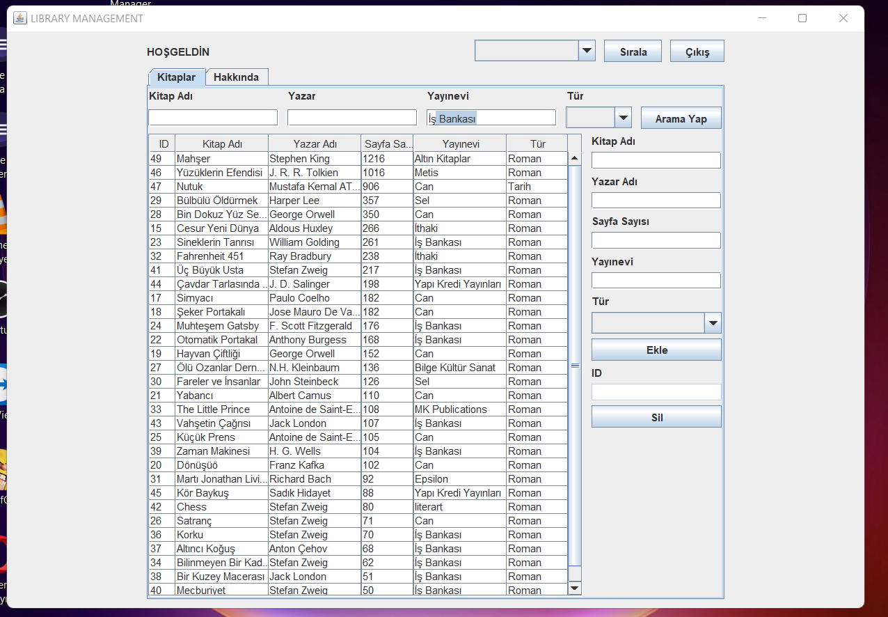 GitHub - omerdiner/LibraryManagementApp: Desktop application made with java gui