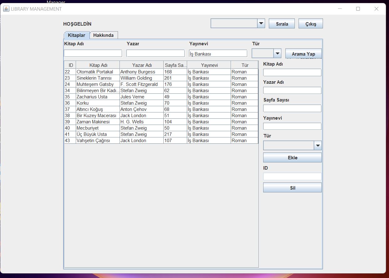 GitHub - omerdiner/LibraryManagementApp: Desktop application made with java gui