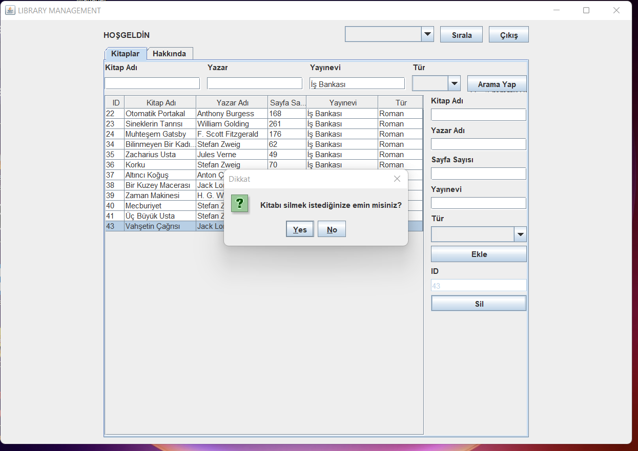 GitHub - omerdiner/LibraryManagementApp: Desktop application made with java gui
