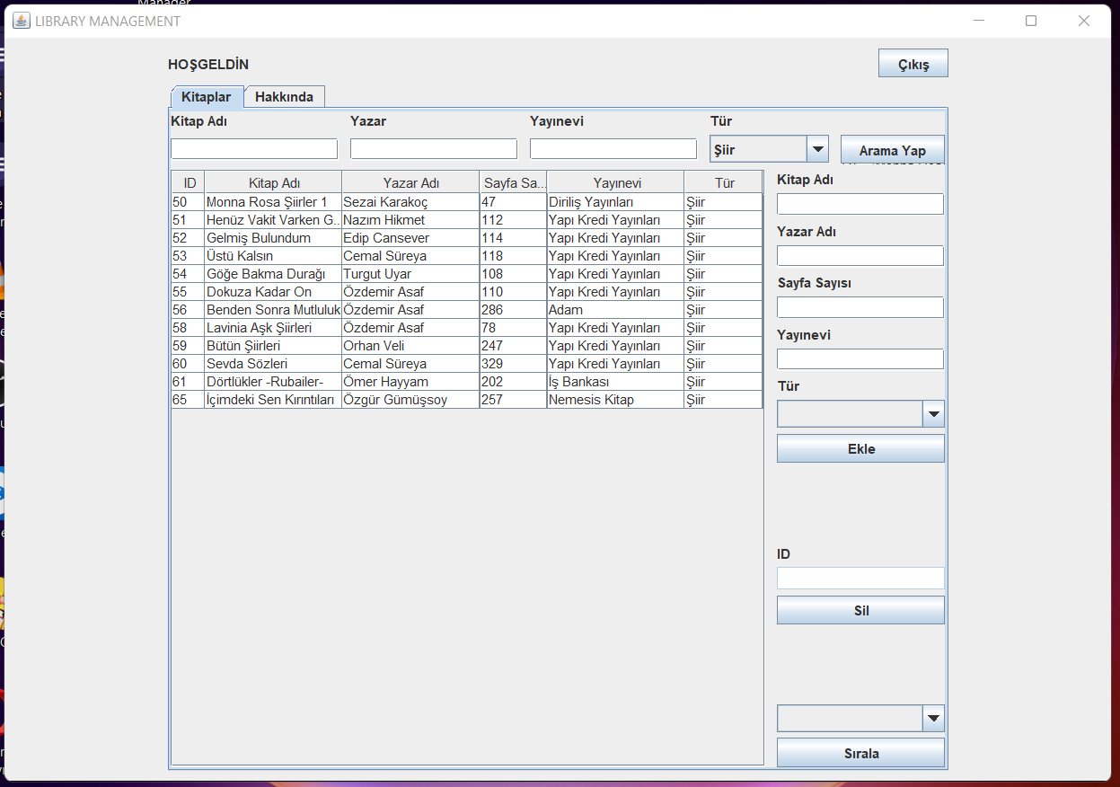 GitHub - omerdiner/LibraryManagementApp: Desktop application made with java gui