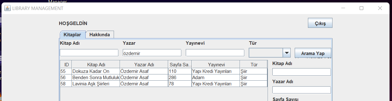 GitHub - omerdiner/LibraryManagementApp: Desktop application made with java gui