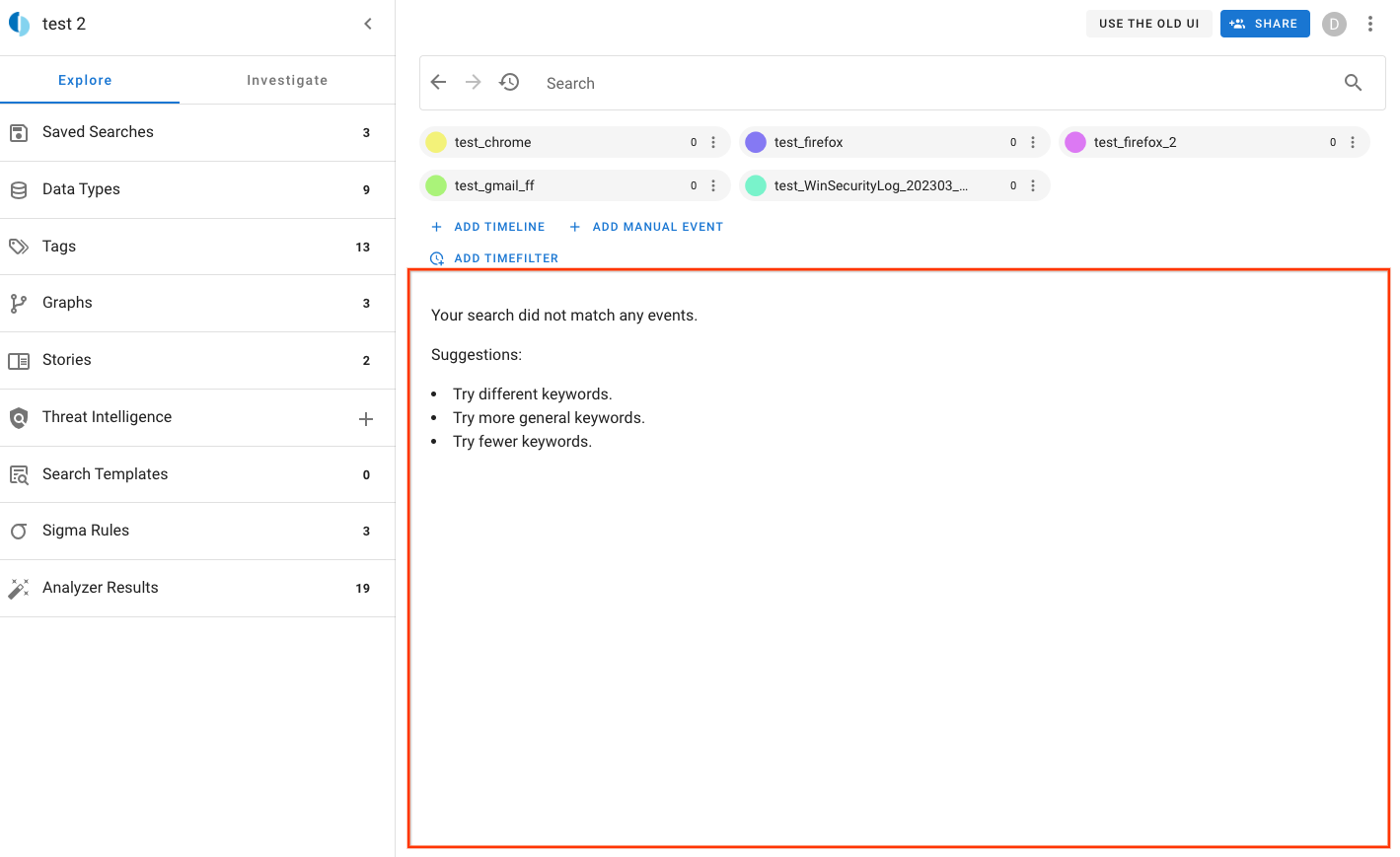 UI feedback: Improve initial search UX · Issue #2900 · google/timesketch · GitHub