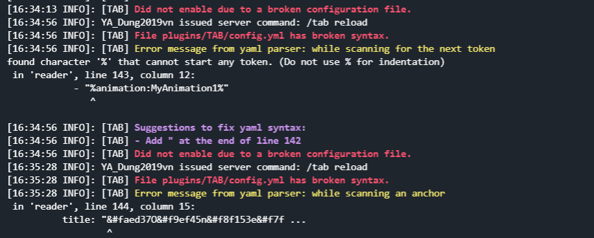 Bug: Error message from yaml · Issue #592 · NEZNAMY/TAB · GitHub