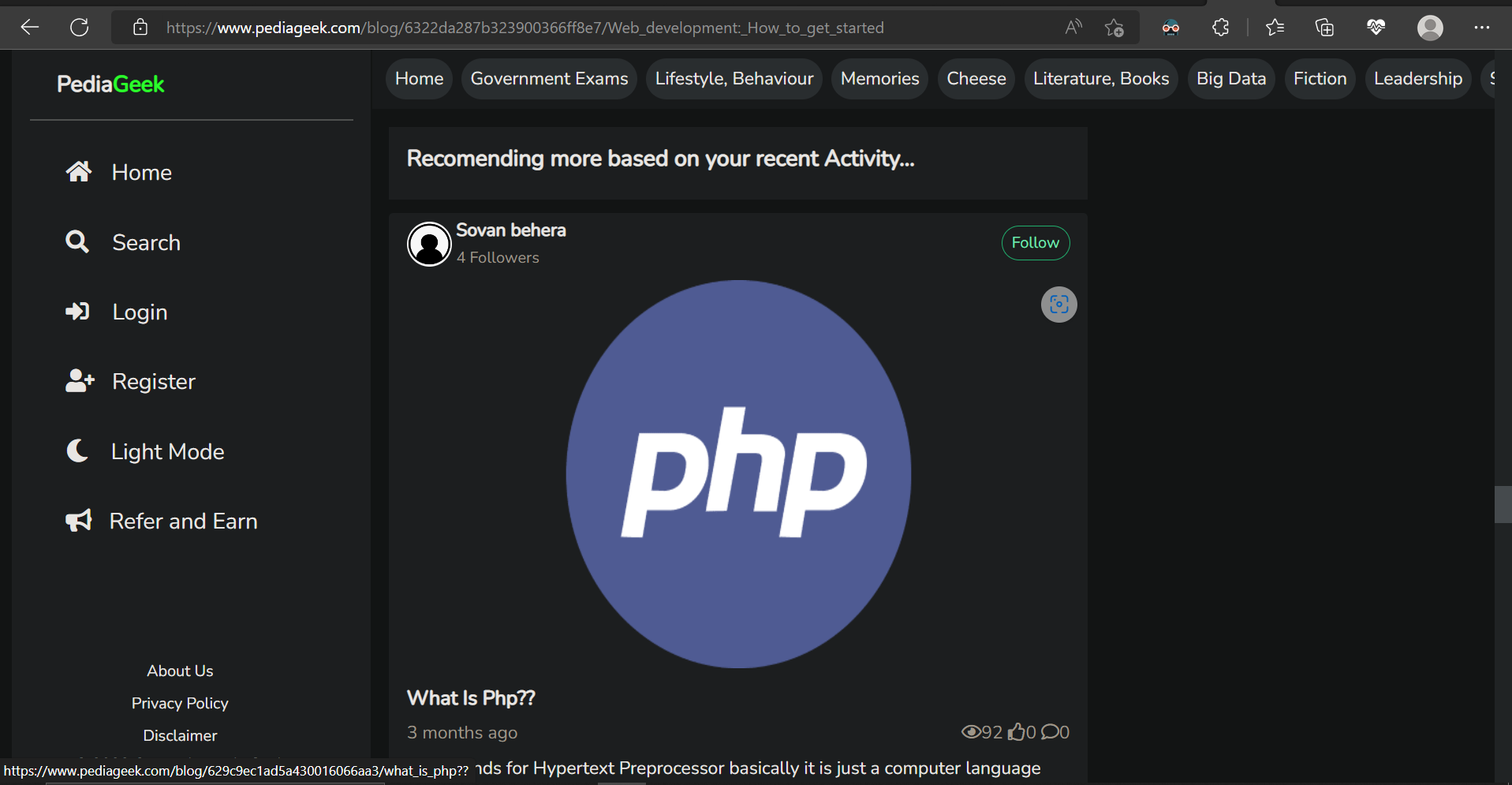 GitHub - a1akashchauhan/Blog-Recommendation-for-Pedia-Geek: Initial Code blog recommendation ...