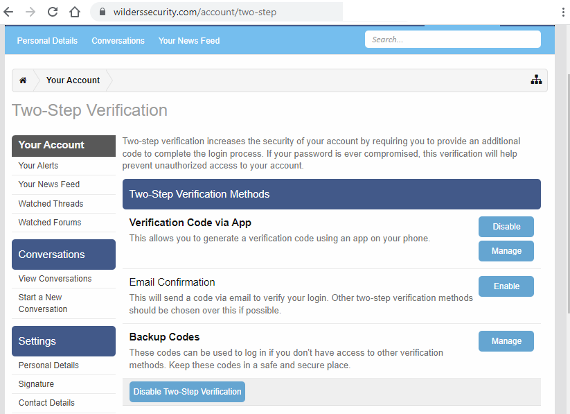 Add Wilders Security Forums · Issue #7166 · 2factorauth/twofactorauth · GitHub