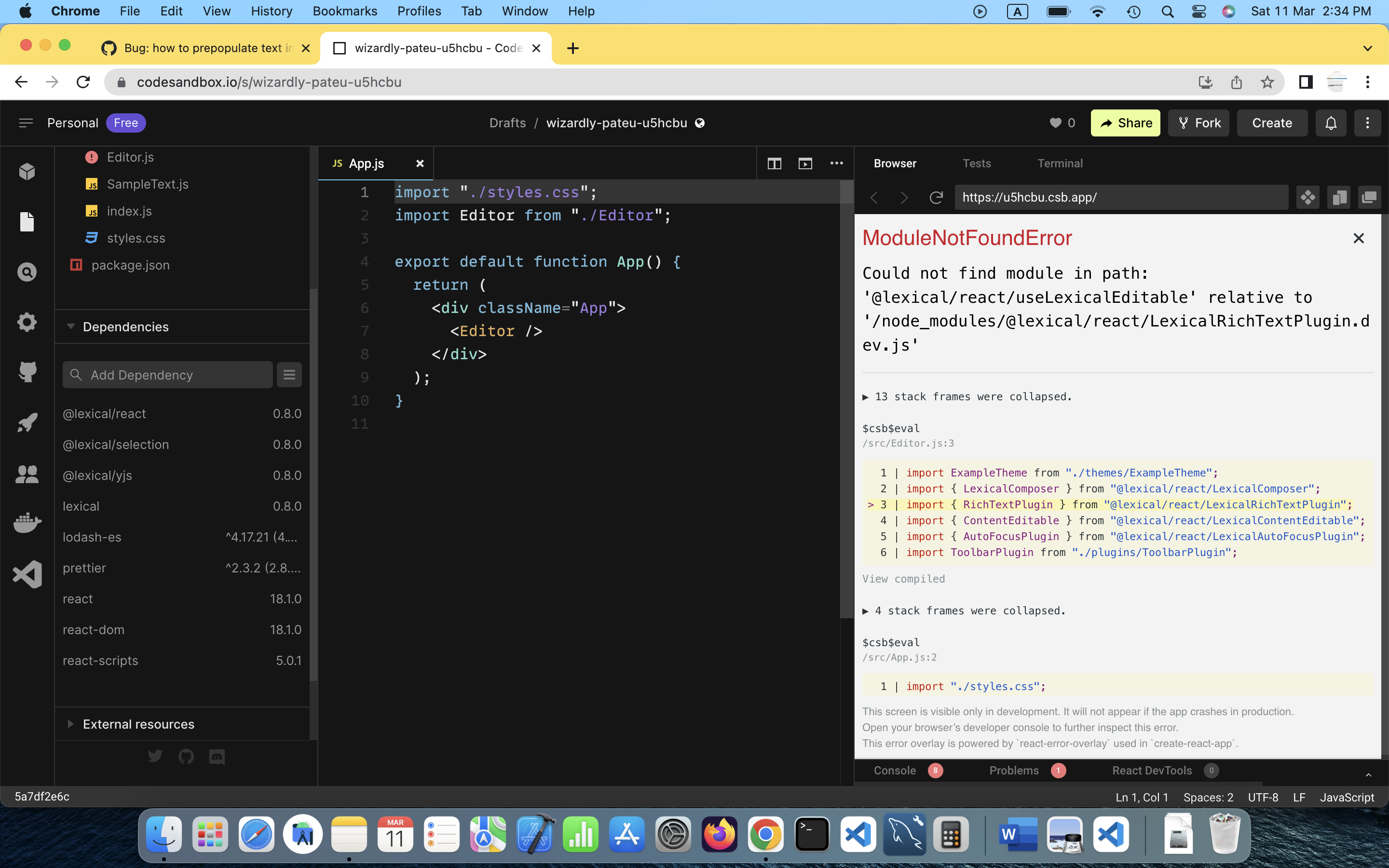 Bug: how to prepopulate text in editorconfig in lexical 0.8.0 · Issue ...