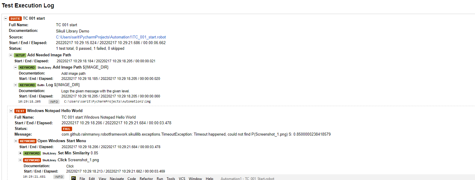 Receiving: com.github.rainmanwy.robotframework.sikulilib.exceptions.TimeoutException: Timeout ...