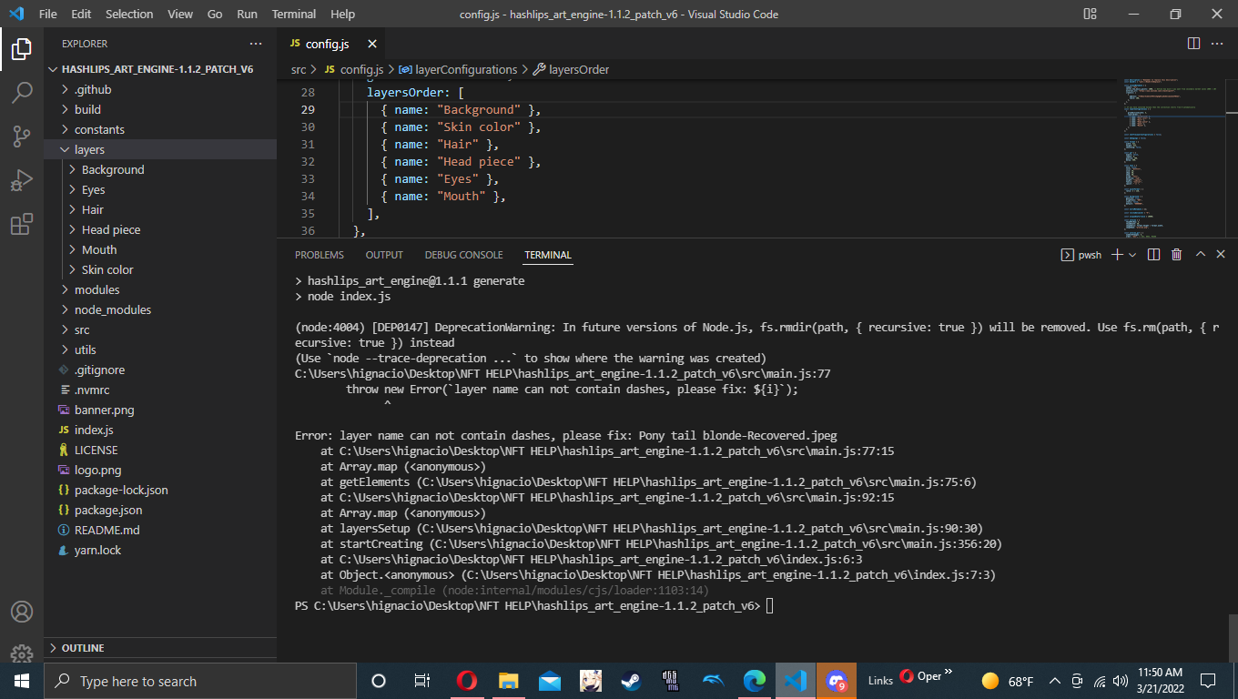 Npm run generate Issue · Issue #971 · HashLips/hashlips_art_engine · GitHub