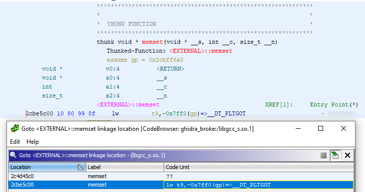 Missing function xrefs in MIPS binary · Issue #4007 · NationalSecurityAgency/ghidra · GitHub