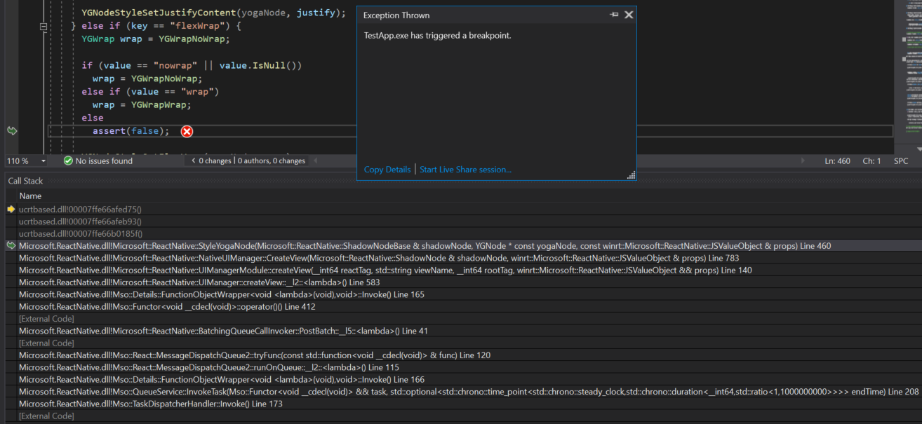 Using `flexWrap: "wrap-reverse"` on a View component makes the app crash · Issue #9569 ...