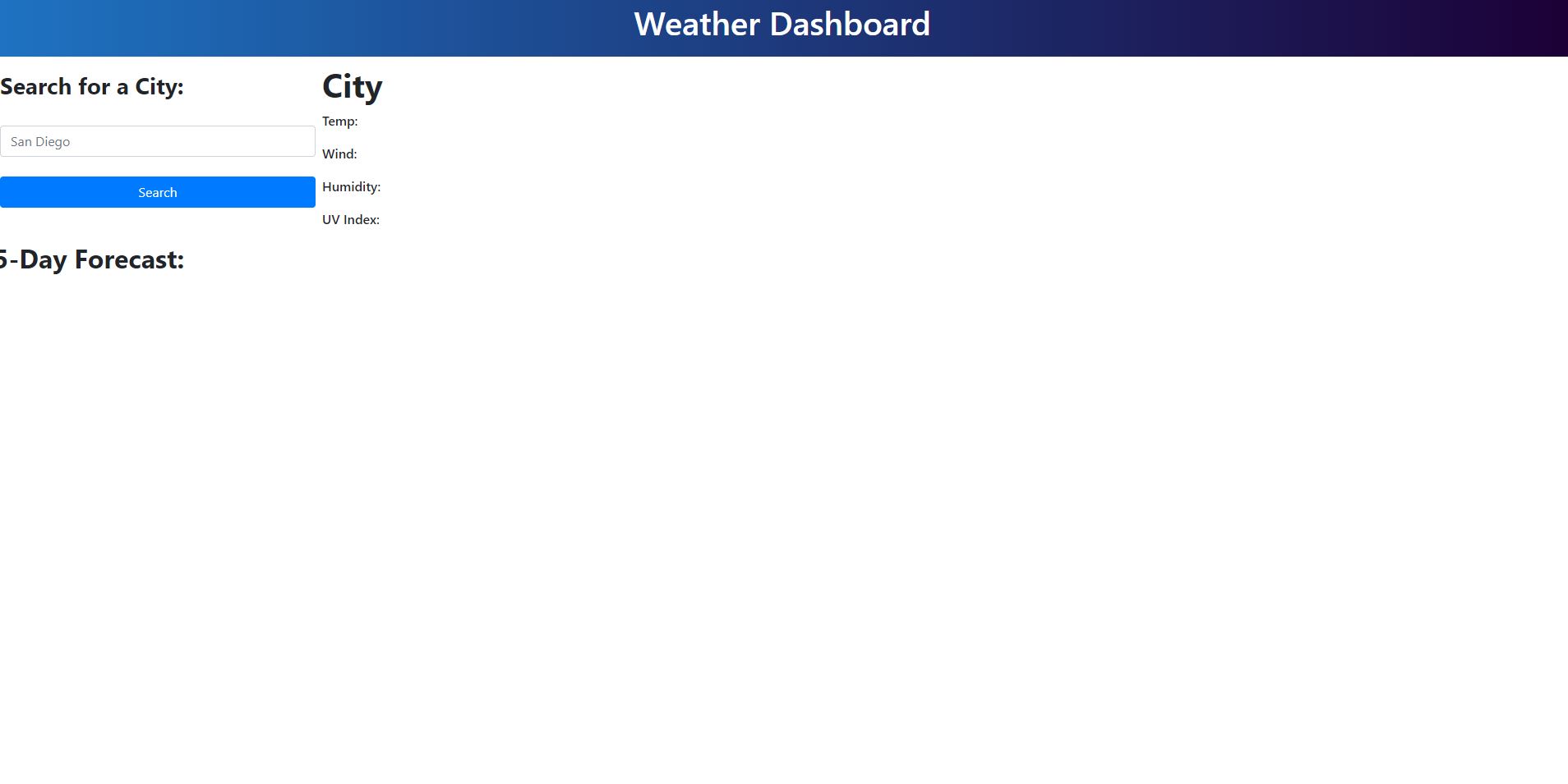 GitHub - carolynngo11/weather-dashboard