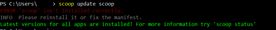 [Bug] Scoop now reporting it isn't installed correctly. · Issue #4811 · ScoopInstaller/Scoop ...