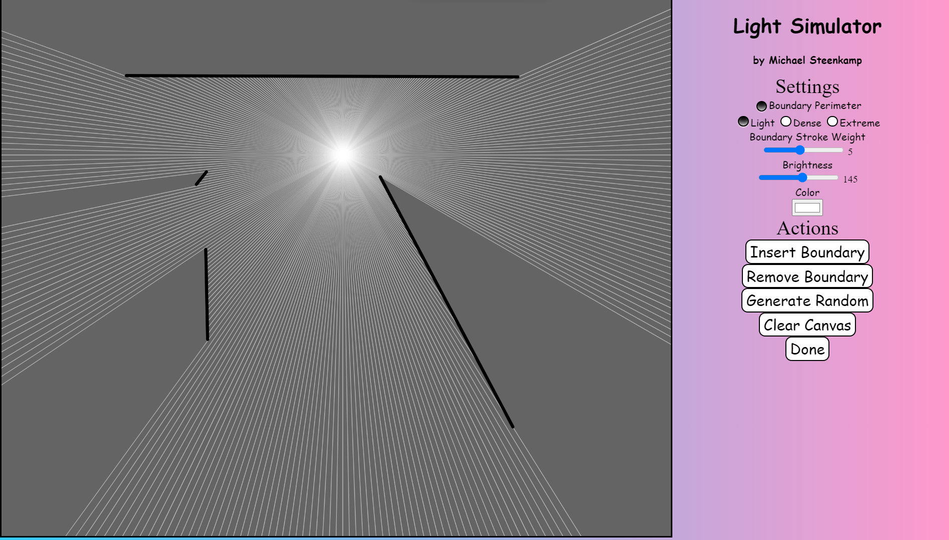 GitHub - IncorrectPleaseTryAgain/Light-Simulator-Simple: Simple ray casting light simulator