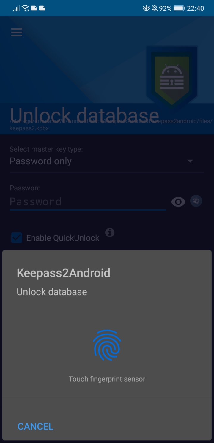 biometric dialog below keyboard · Issue #1300 · PhilippC/keepass2android · GitHub