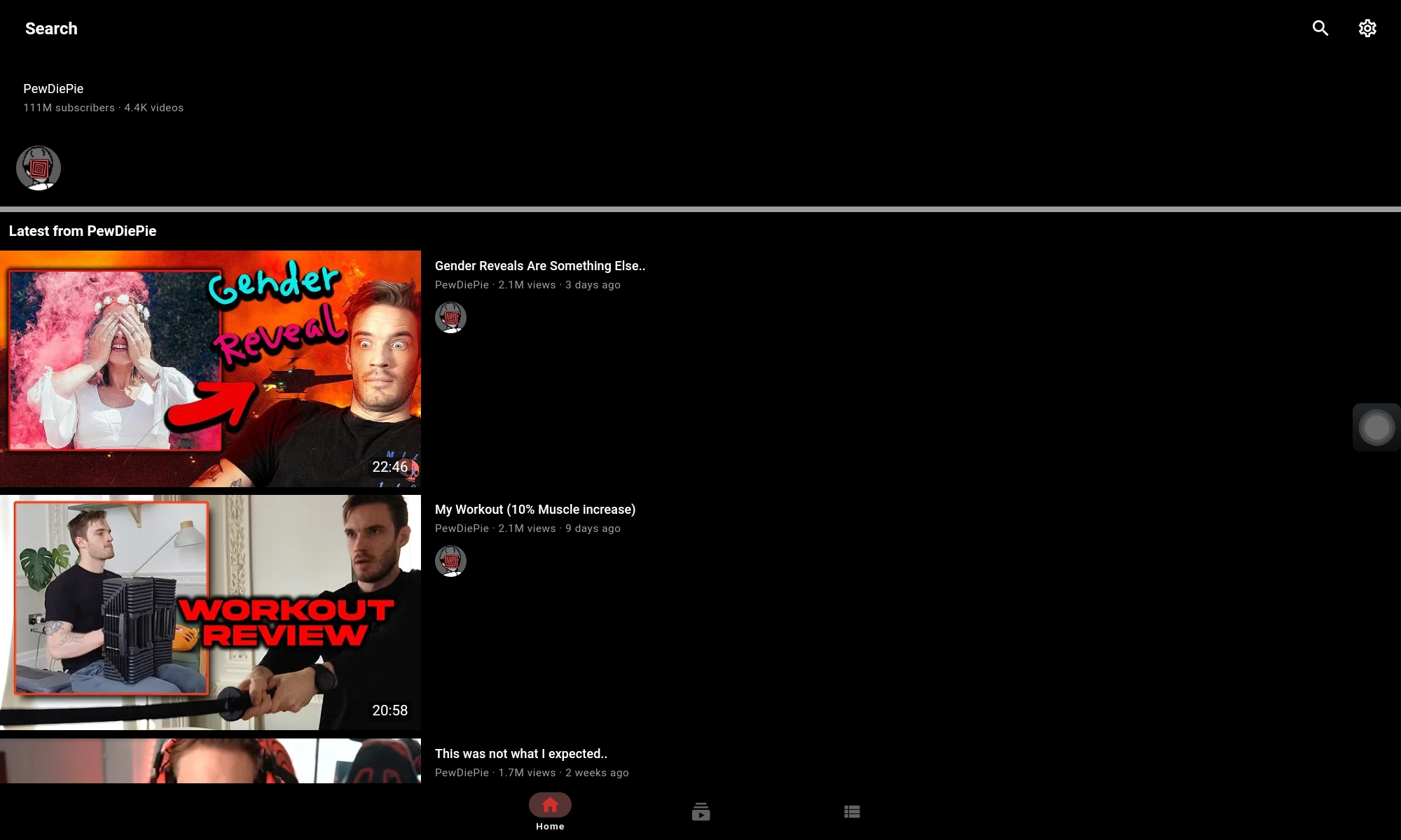 Search result visual bug in android tablet interface · Issue #205 · VueTubeApp/VueTube · GitHub