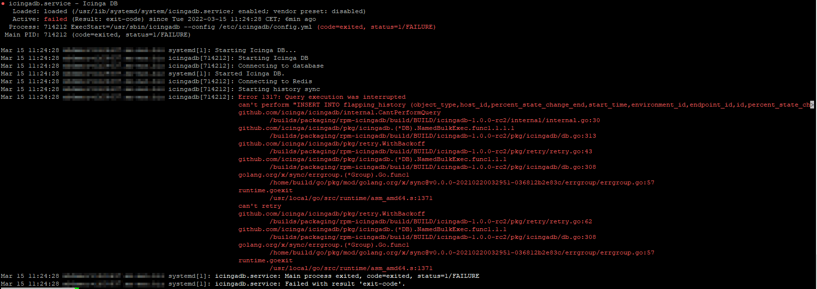 IcingaDB Services crashes while syncing to MariaDB · Issue #442 · Icinga/icingadb · GitHub