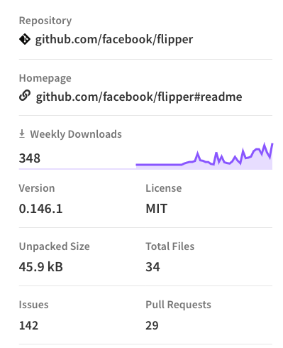 https://www.npmjs.com/package/js-flipper not pointing to the latest ...