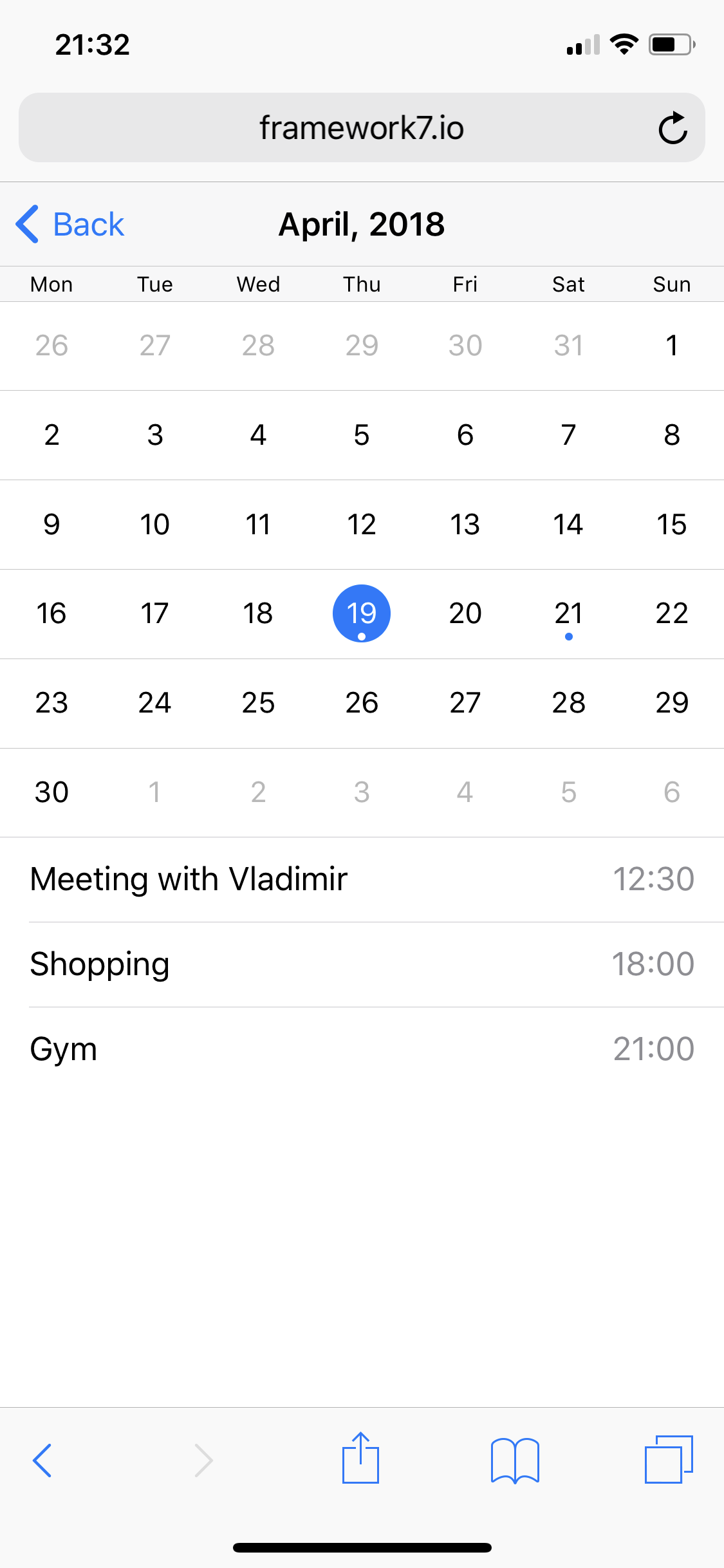Calendar Event won't show up in iOS app, or safari · Issue #2351 · framework7io/framework7 · GitHub