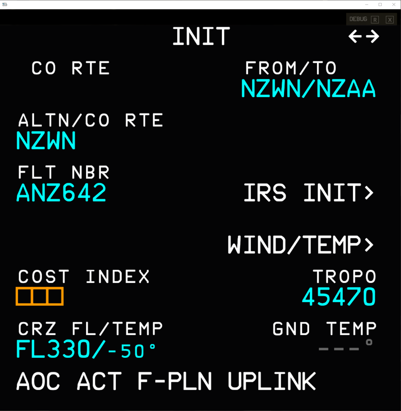[BUG] Cost Index Not Displayed on MCDU Init Page After SimBrief Import ...