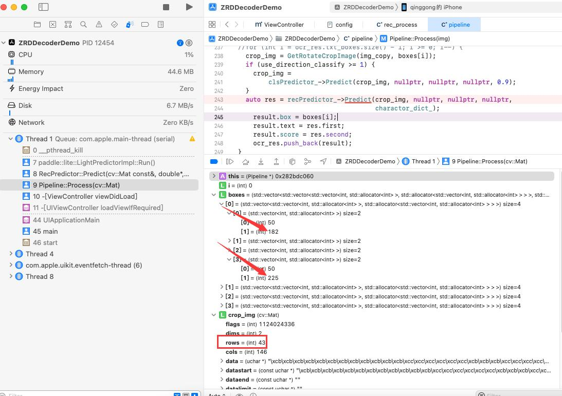 iOS Demo模型更新到OCRv3出现崩溃 · Issue #322 · PaddlePaddle/Paddle-Lite-Demo ...