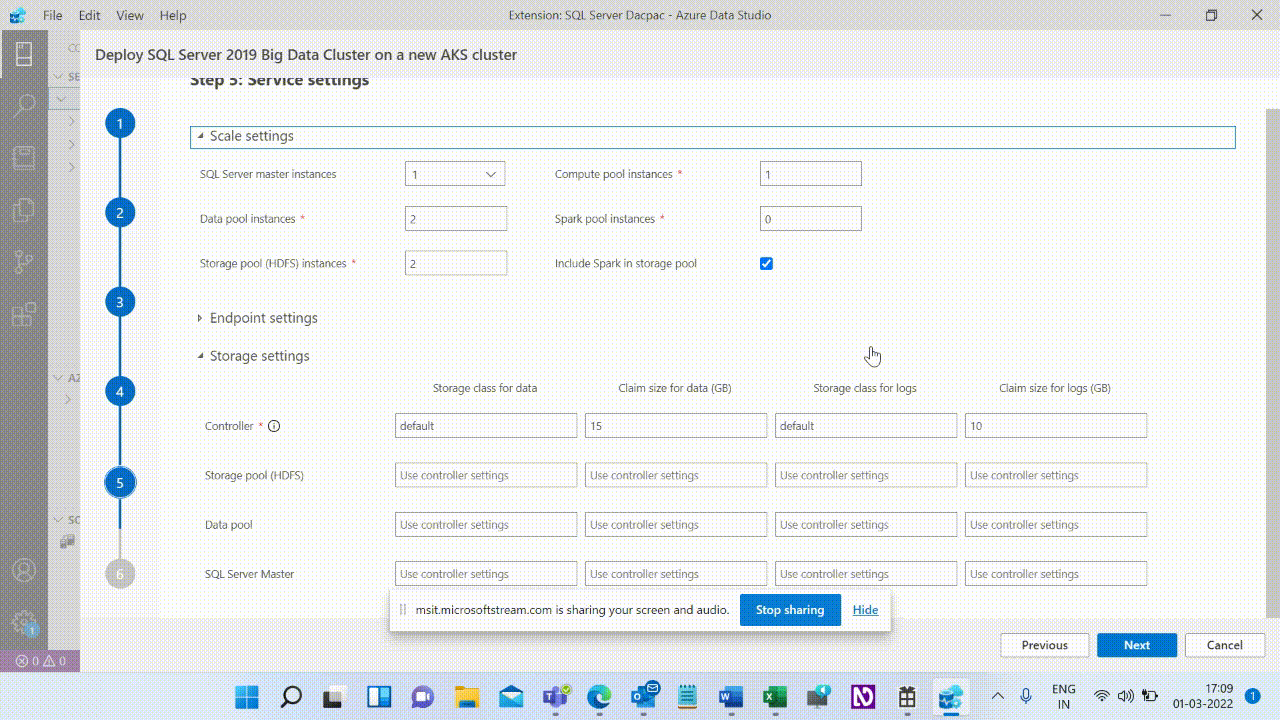A11y_AzureDataStudio_New Deployment:SQL server 2019 Big Data Cluster ...