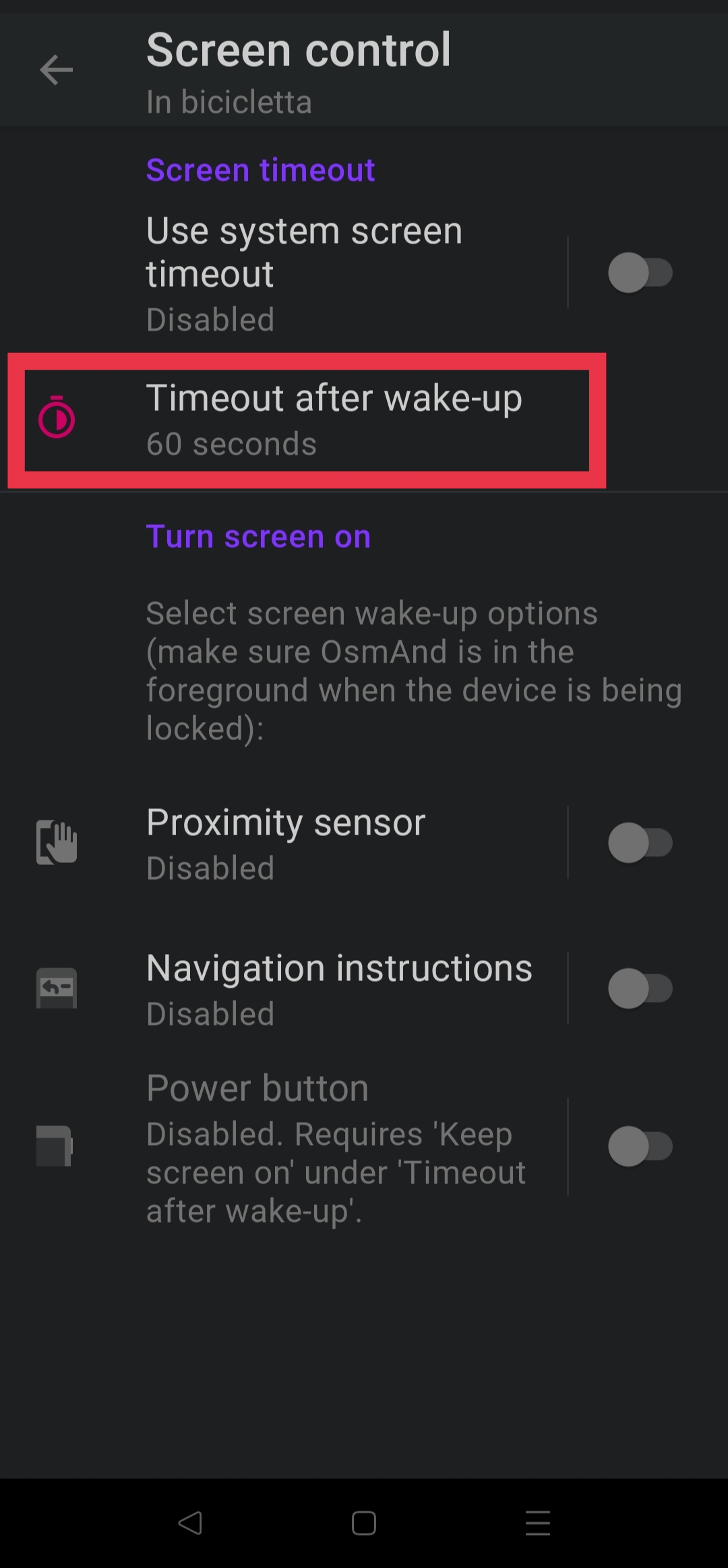 The screen timeout does not work. · Issue #13814 · osmandapp/OsmAnd · GitHub