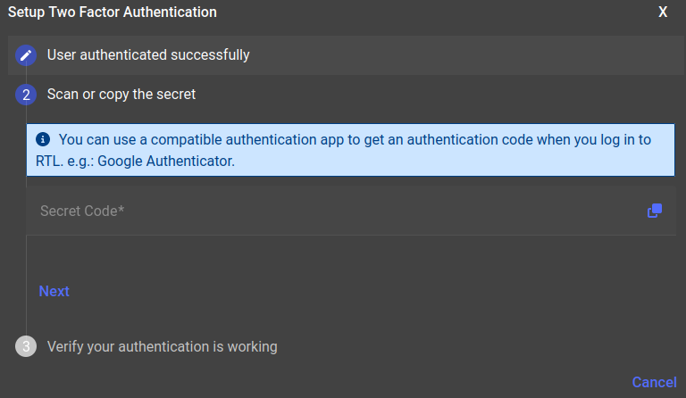 2FA QR Code/Secret Code not generating · Issue #1164 · Ride-The-Lightning/RTL · GitHub