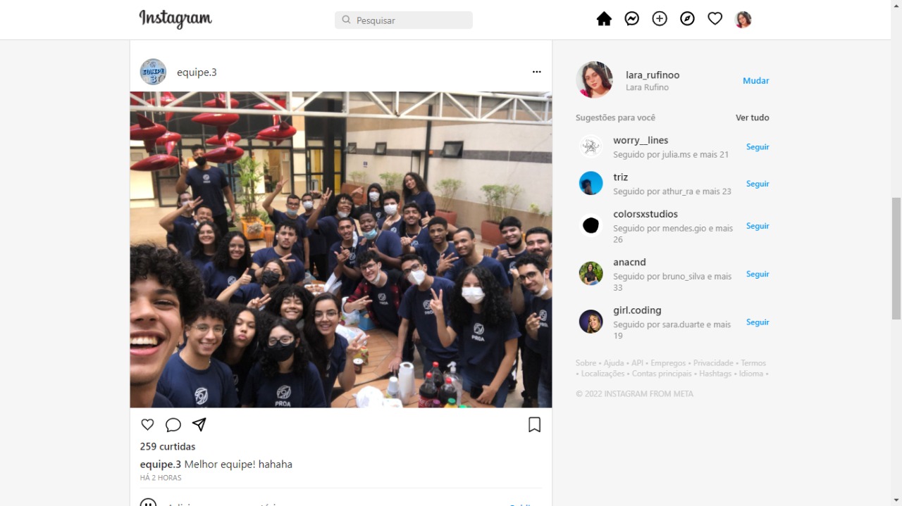 GitHub - lararufino/Instagram-clone: Projeto em React JS baseado em criar um clone da interface ...