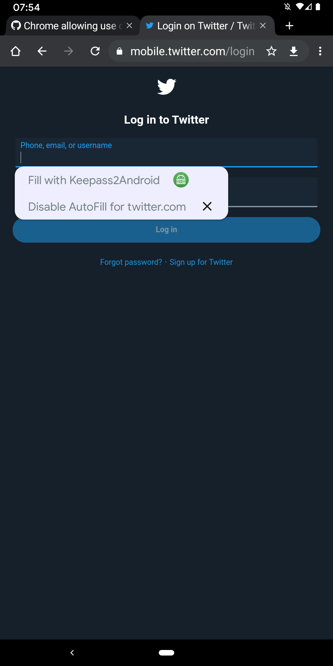 Chrome allowing use of keepass2android · Issue #1320 · PhilippC/keepass2android · GitHub