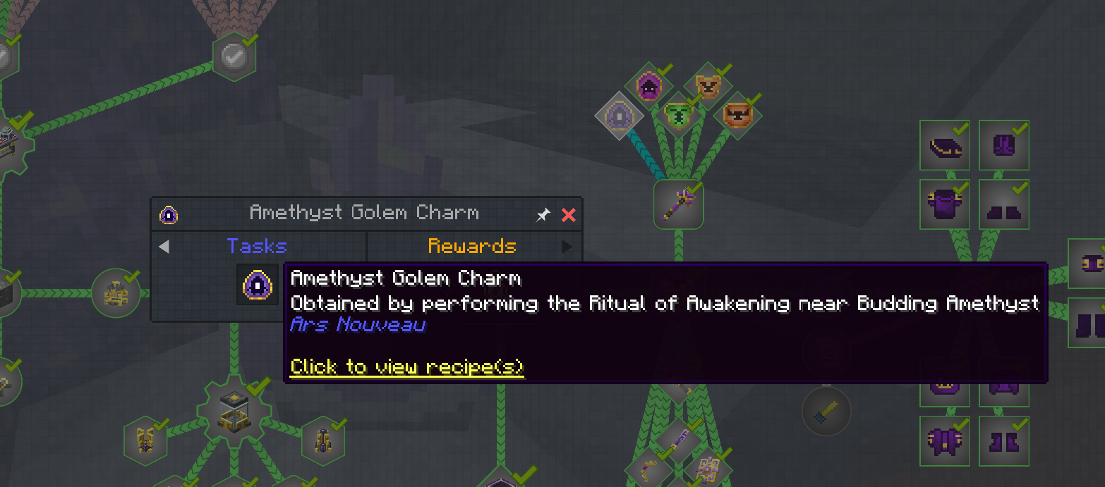 Quest of Amethyst Golem Charm unobtainable · Issue #1356 · AllTheMods/ATM-8 · GitHub