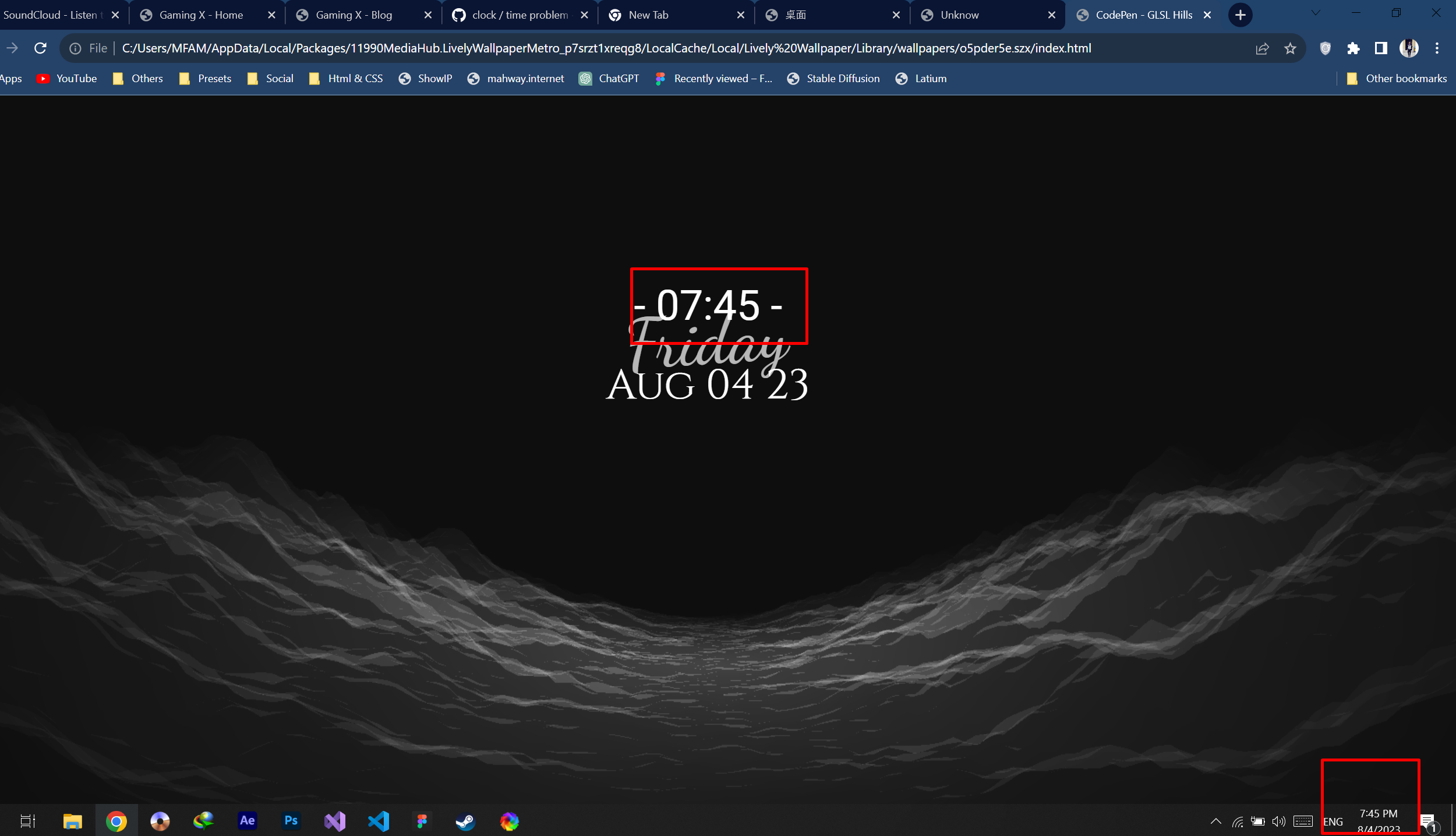 clock / time problem · Issue #1824 · rocksdanister/lively · GitHub